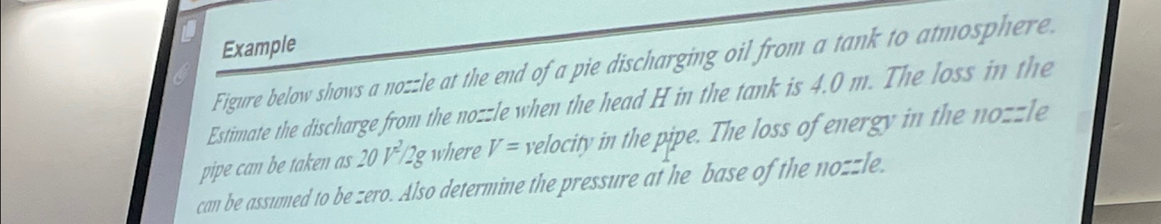 Solved Figure below shows a no=zle at the end of a pie | Chegg.com