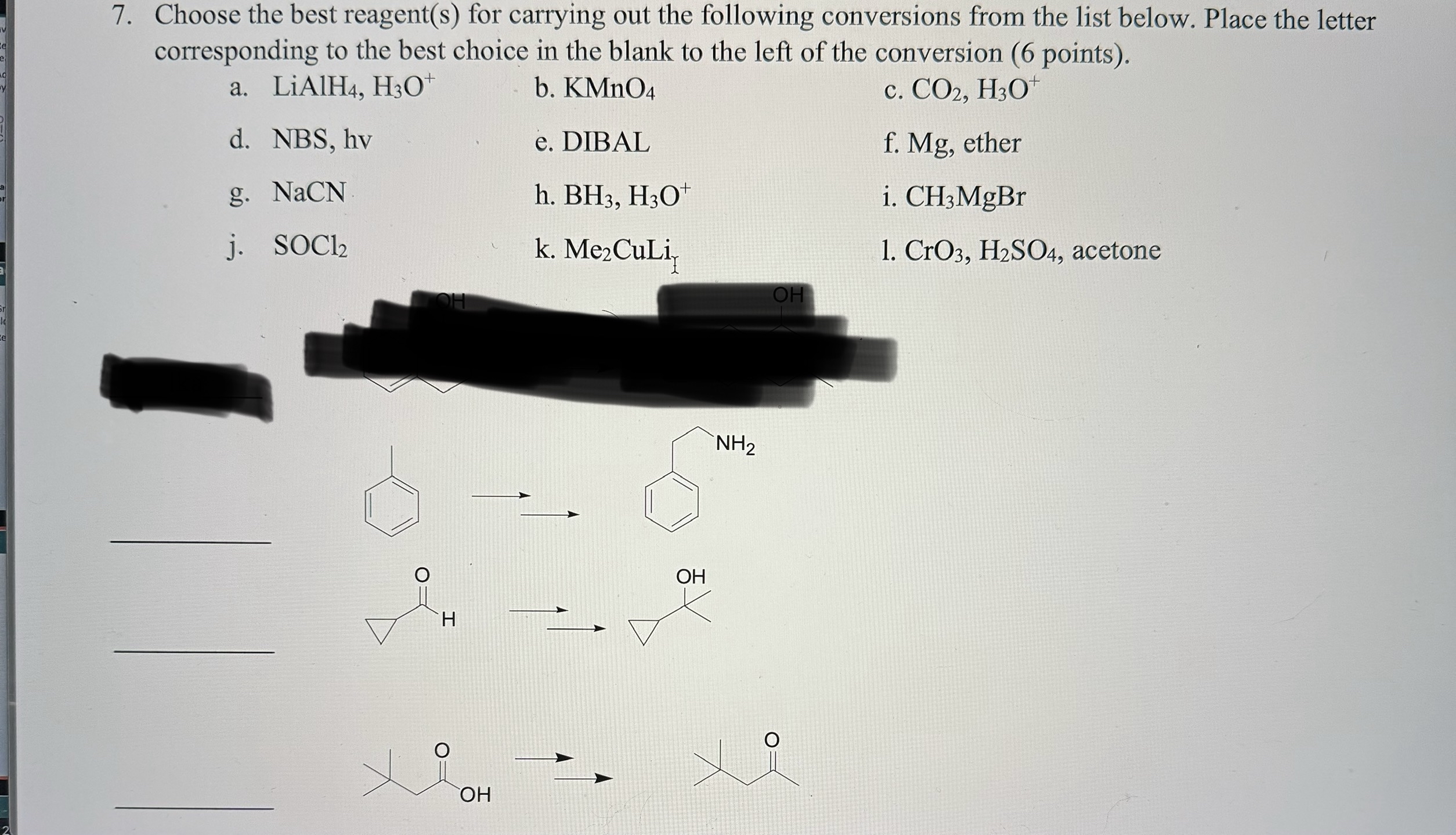 Solved Choose the best reagent(s) ﻿for carrying out the | Chegg.com