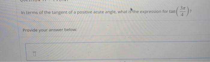 Solved 3л ? In terms of the tangent of a positive acute | Chegg.com