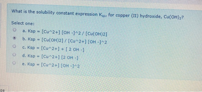 Solved What is the solubility constant expression Ksp, for | Chegg.com