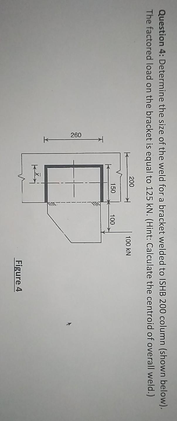 Solved Determine the size of the weld for a bracket welded | Chegg.com