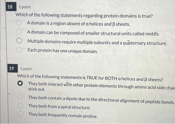 Solved Which of the following statements regarding protein | Chegg.com