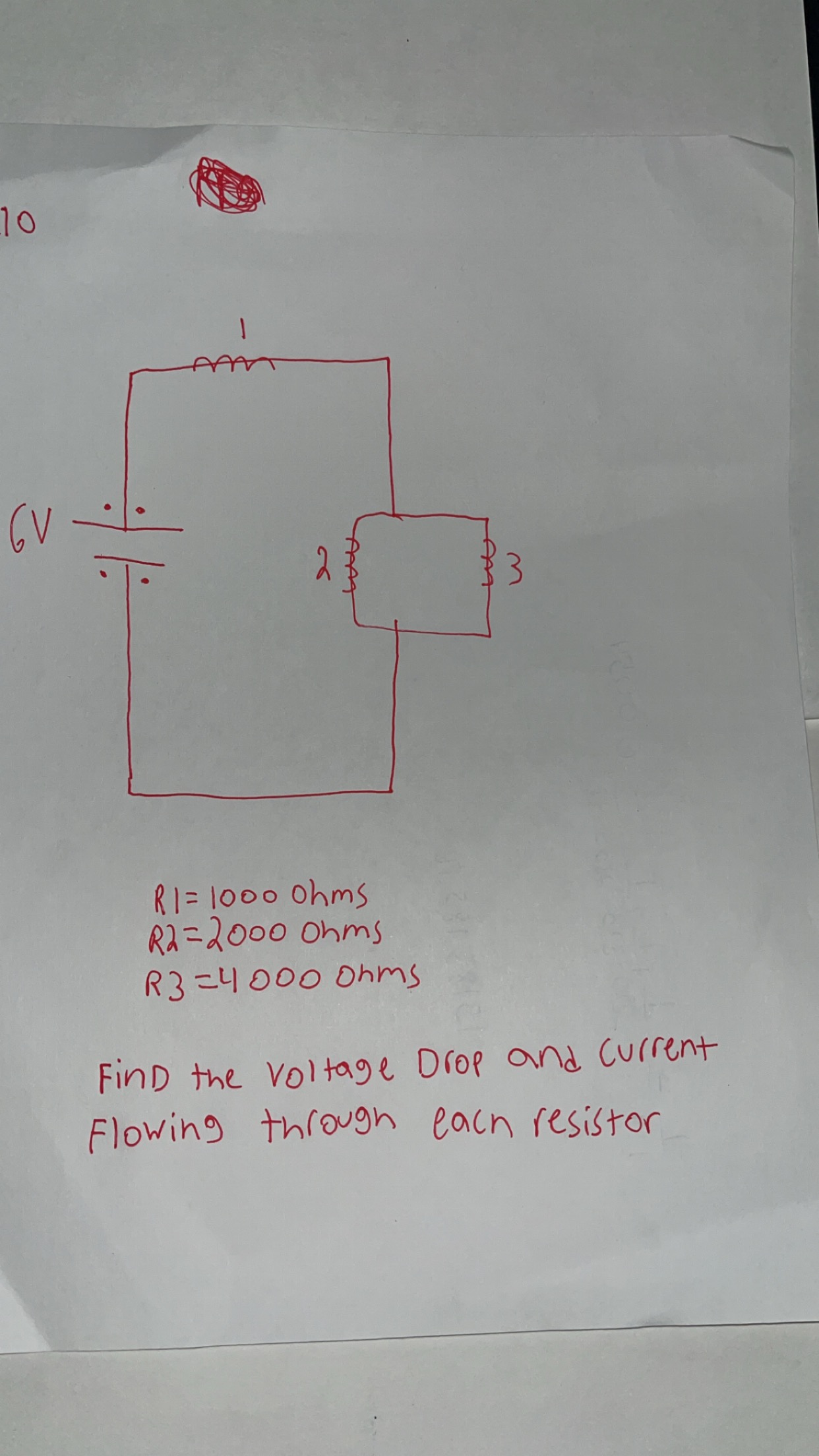 Solved Find the Voltage Drop and Current Flowing through | Chegg.com