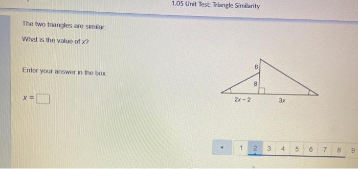 Solved 1 05 Unit Test Triangle Similarity The Two Triangles