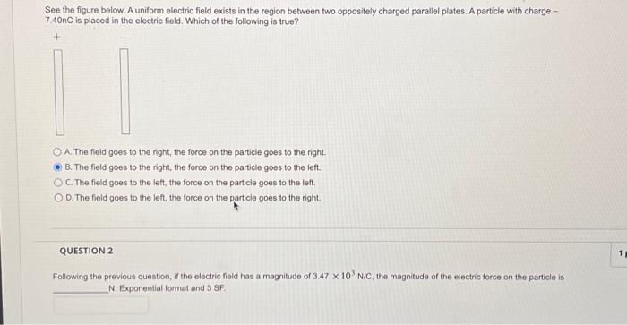 Solved Following the previous question, if the electric | Chegg.com