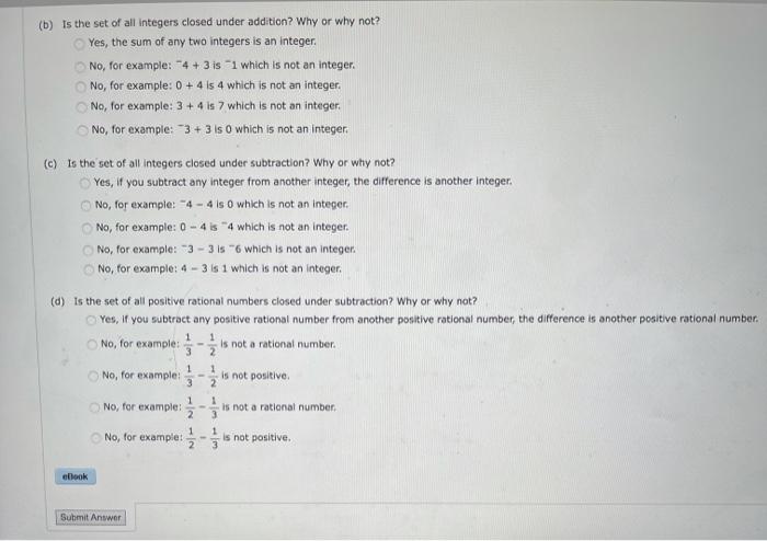Solved (a) is the set of whole numbers closed under | Chegg.com
