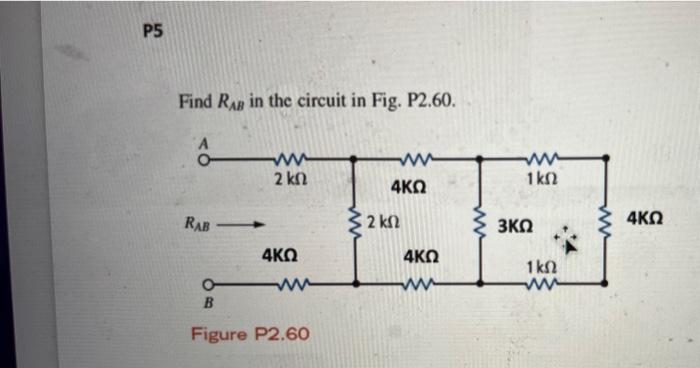 Solved Find RAB in the circuit in Fig. P2.60. Figure P2.60 | Chegg.com