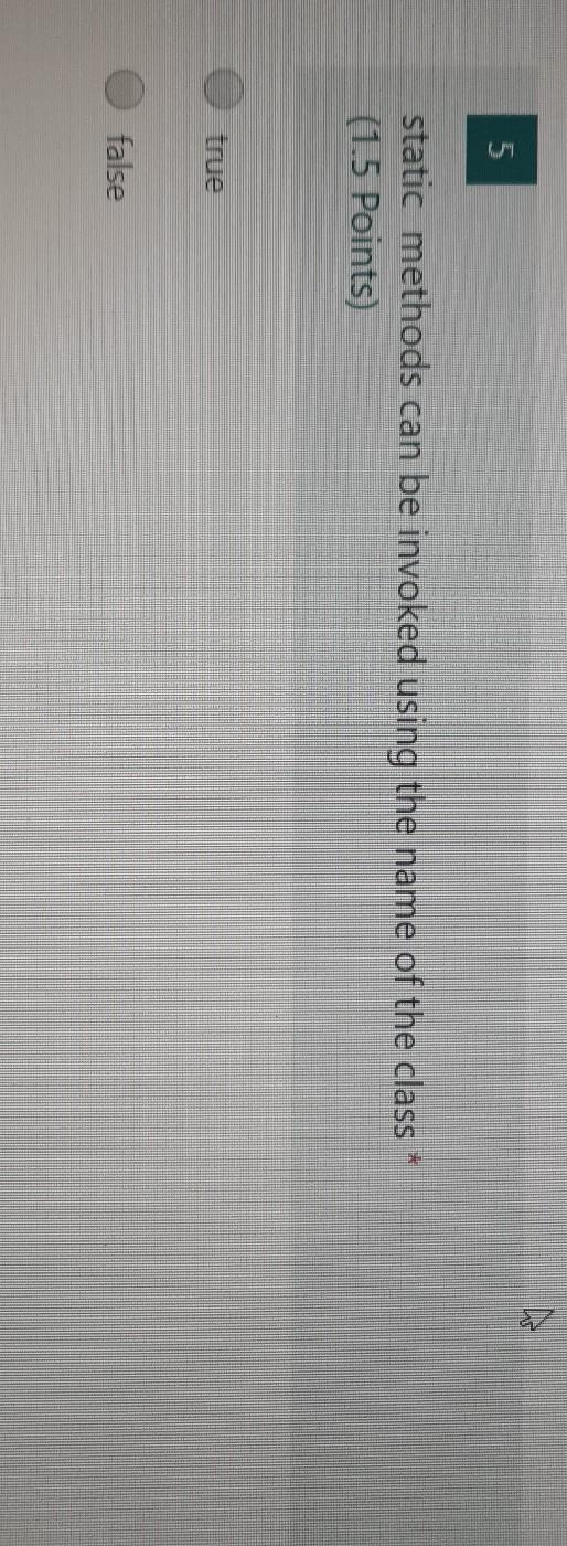 Solved 5 static methods can be invoked using the name of the | Chegg.com