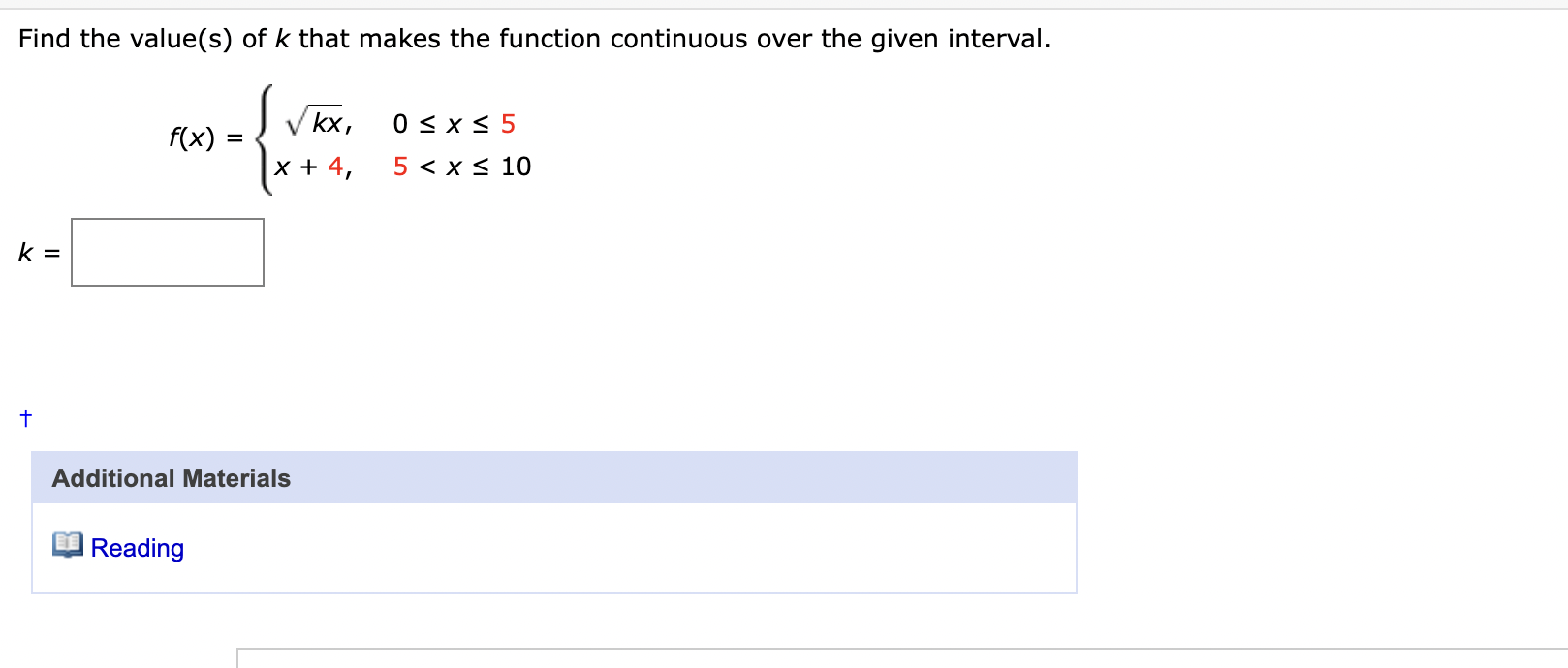 Solved Find the value(s) ﻿of k ﻿that makes the function | Chegg.com