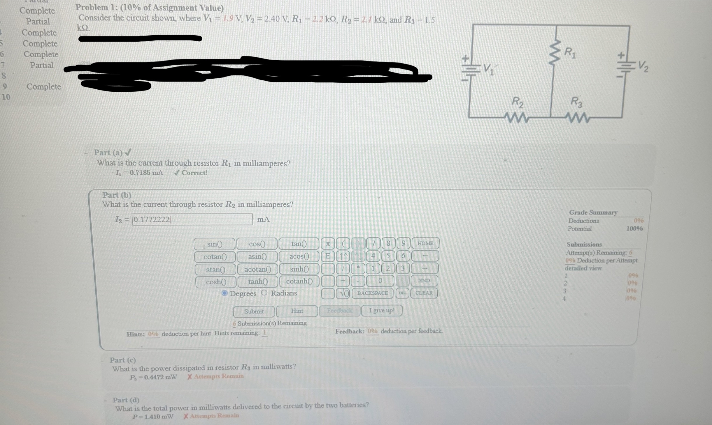 Solved CompleteProblem 1: ( 10% ﻿of Assignment | Chegg.com