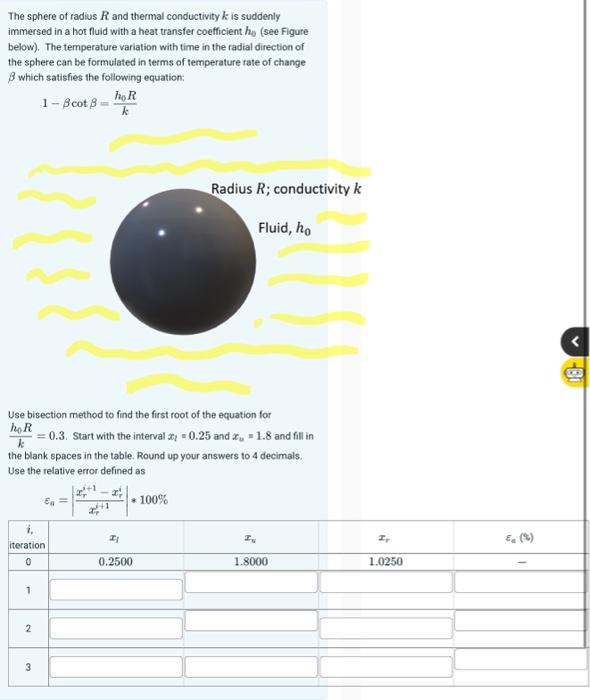 Solved The sphere of radius R and thermal conductivity k is | Chegg.com