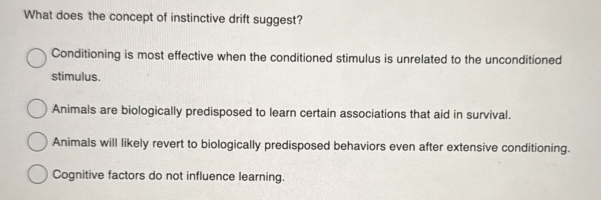 Solved What does the concept of instinctive drift | Chegg.com