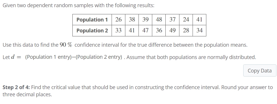 Solved Given two dependent random samples with the following | Chegg.com