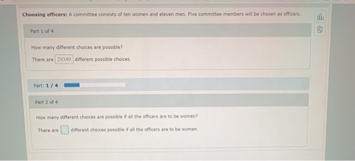 Solved Choosing officers: A committee consists of ten women | Chegg.com