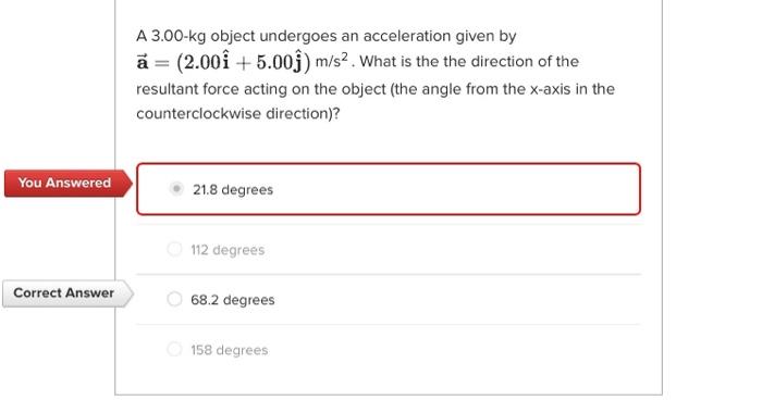 Solved A 3 00−kg Object Undergoes An Acceleration Given By