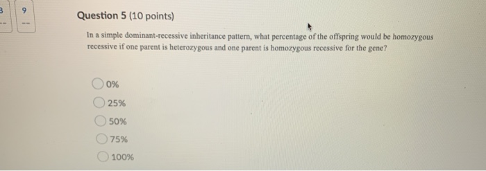 Solved Question 5 (10 points) In a simple dominant-recessive | Chegg.com