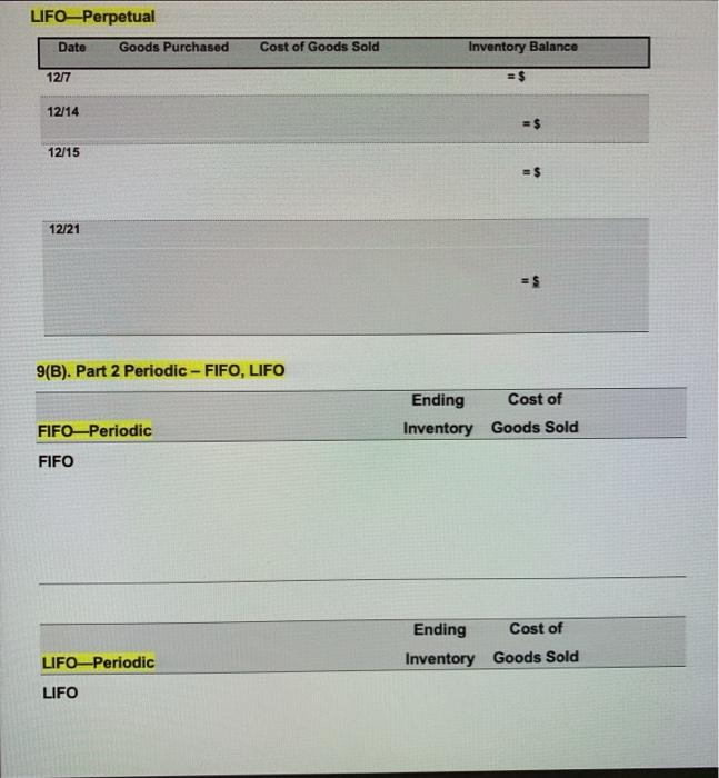 Solved 9(A). Part 1 Perpetual Inventory Costing Troy Monson | Chegg.com