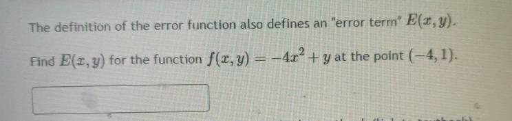 Solved The definition of the error function also defines an | Chegg.com