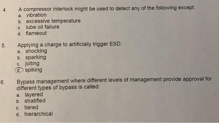 Solved 4. A compressor interlock might be used to detect any | Chegg.com