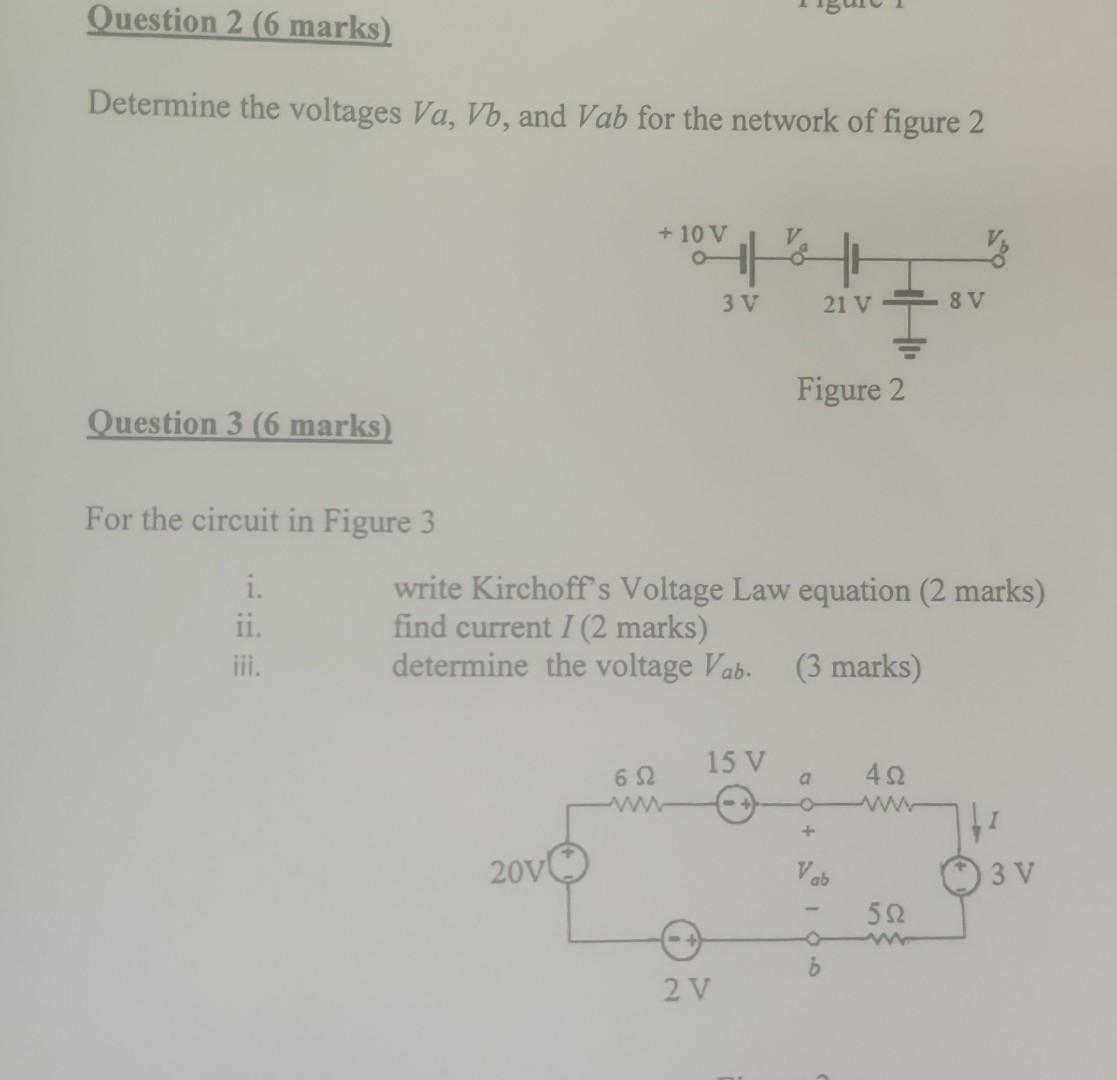 Solved Determine the voltages Va,Vb, and Vab for the network | Chegg.com