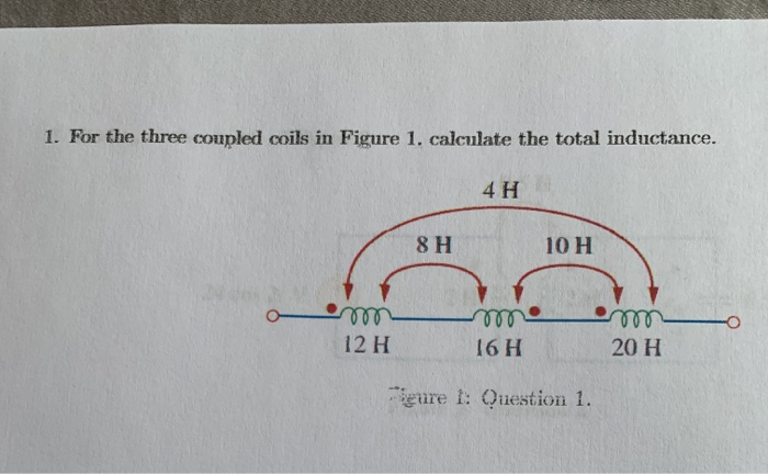 Solved 1. For the three coupled coils in Figure 1. calculate | Chegg.com
