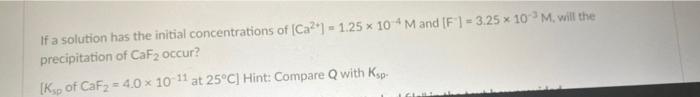Solved The solubility product constant (K) of PbCl2 at 25°C | Chegg.com
