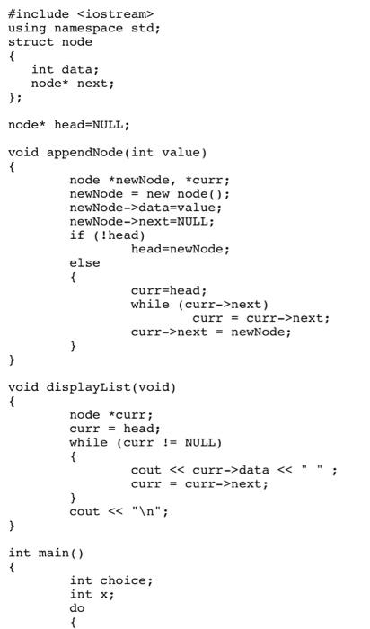 Solved Include Using Namespace Std Struct Node Int 