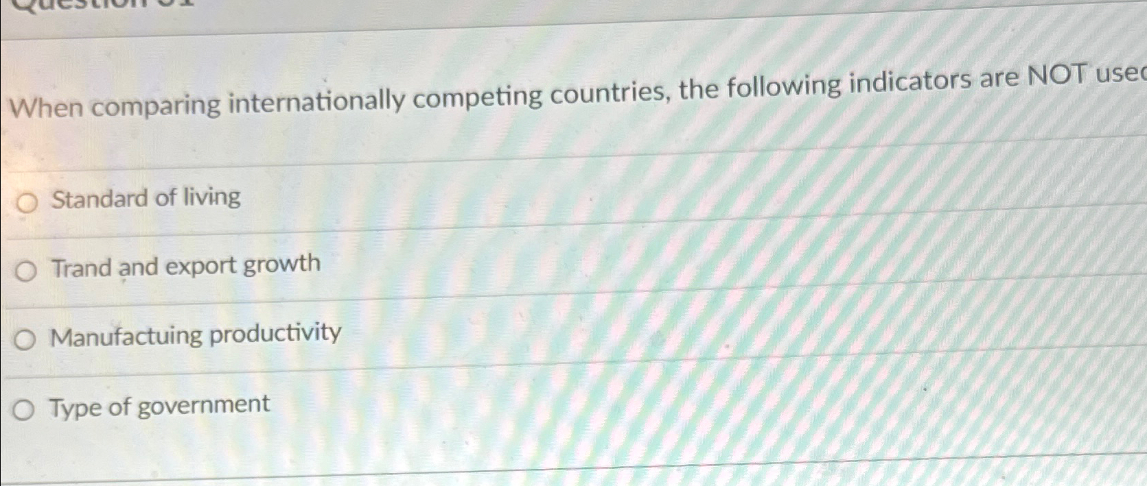 Solved When comparing internationally competing countries, | Chegg.com