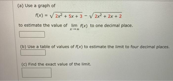 Solved (a) Use a graph of f(x) = 2x2 + 5x + 3 - 2x2 + 2x + 2 | Chegg.com