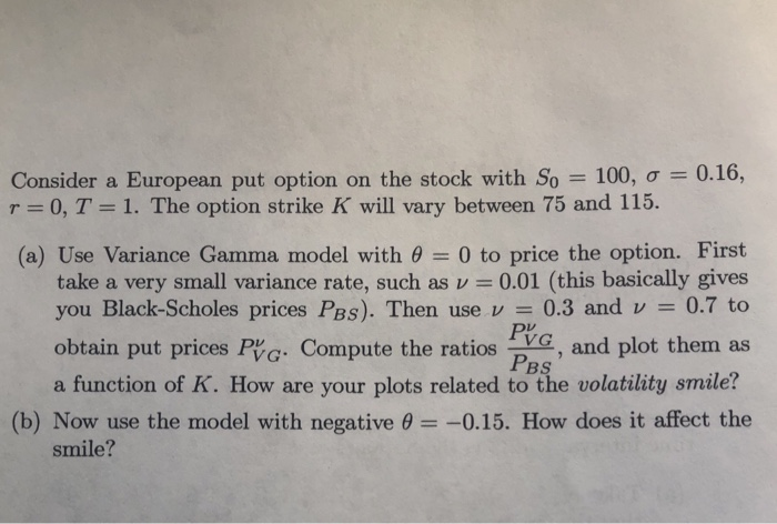 Consider a European put option on the stock with So = | Chegg.com
