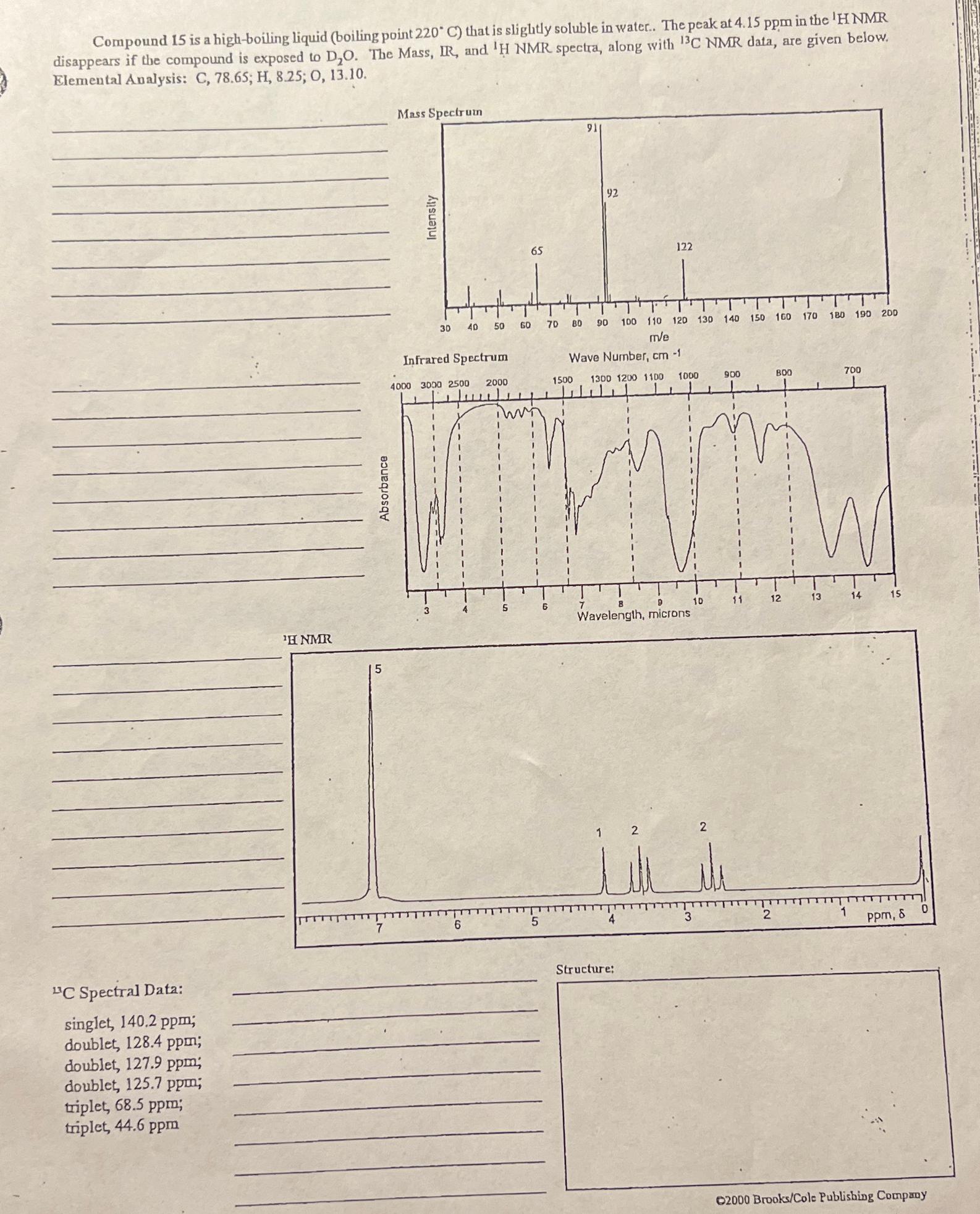 Solved Compound 15 ﻿is a high-boiling liquid (boiling point | Chegg.com