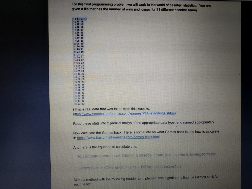 Solved For this final programming problem we will work to | Chegg.com