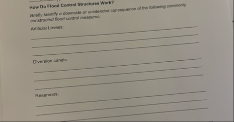 Solved How Do Flood Control Structures Work?Briefly identify | Chegg.com