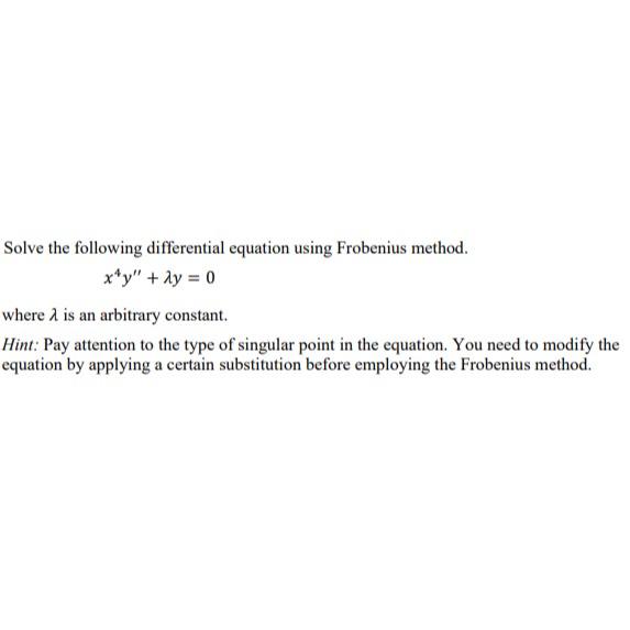 Solve the following differential equation using | Chegg.com