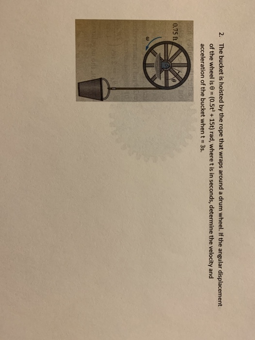 Solved 2. The bucket is hoisted by the rope that wraps | Chegg.com