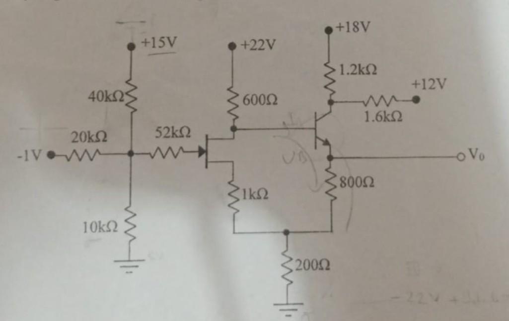 Solved In the circuit given in the figure; For transistor: | Chegg.com