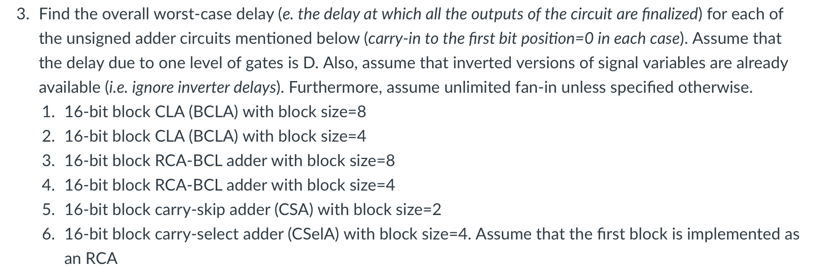 Solved 3. ﻿Find the overall worst-case delay (e. ﻿the delay | Chegg.com