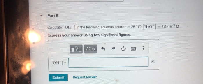 Solved Part A Calculate OH in the following aqueous solution | Chegg.com