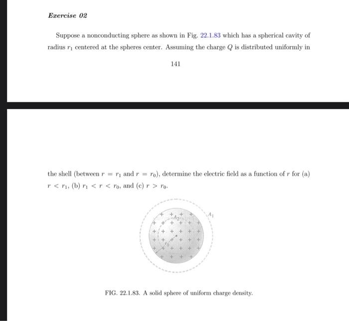 Solved Exercise 02 Suppose a nonconducting sphere as shown | Chegg.com
