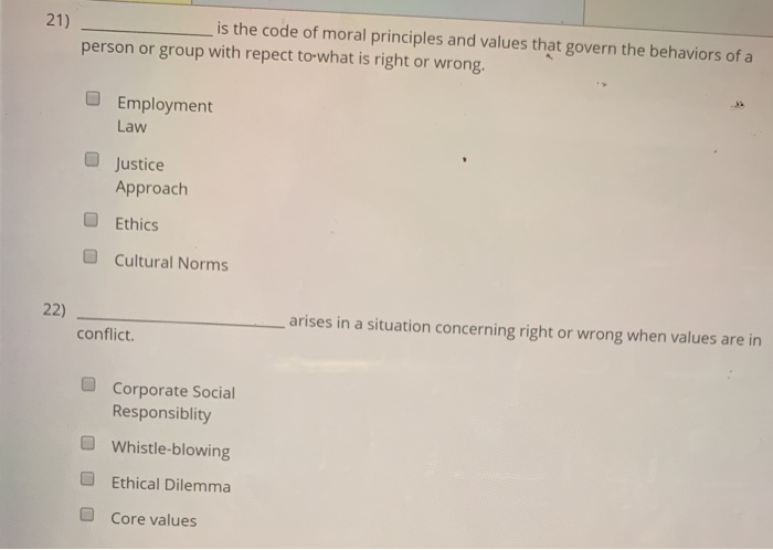 Solved 16) is the set of key values, beliefs, | Chegg.com