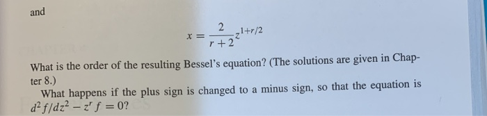 Solved 31. Bessel's equation of order v has the form Show | Chegg.com