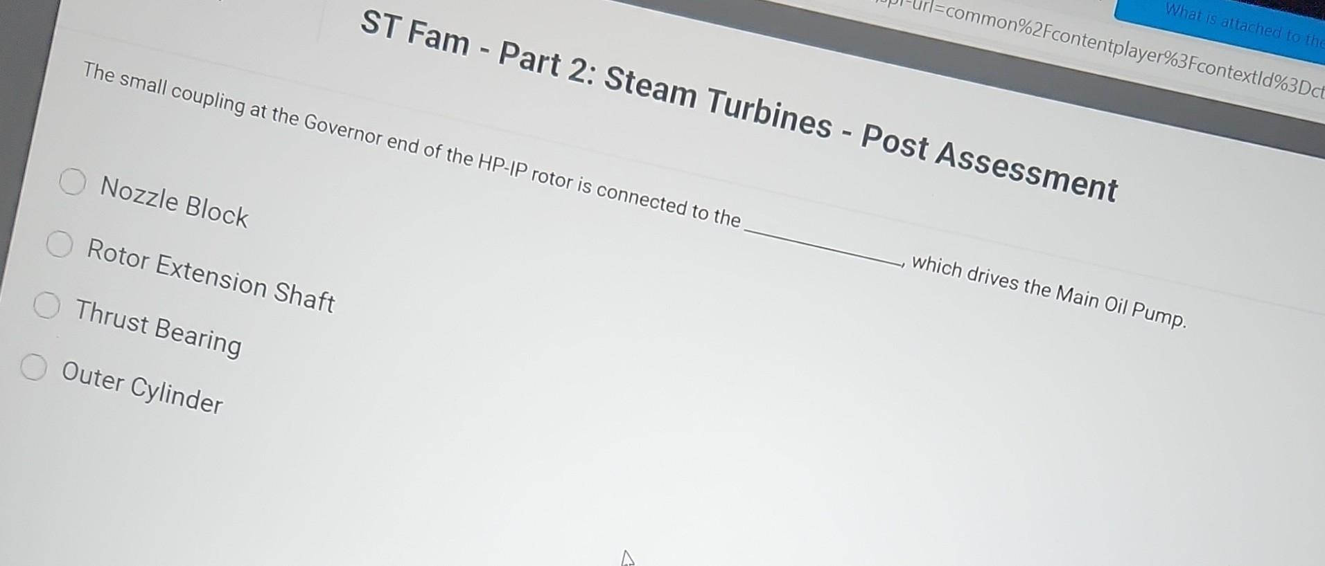 Solved The small coupling at the Governor end of the HP-IP | Chegg.com