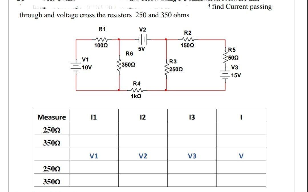 Solved find Current passing through and voltage cross the | Chegg.com