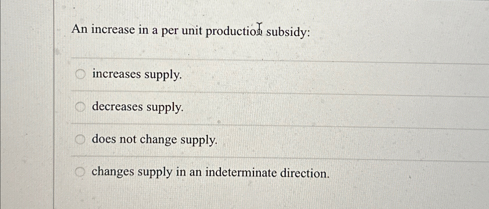 Solved An increase in a per unit productiou | Chegg.com