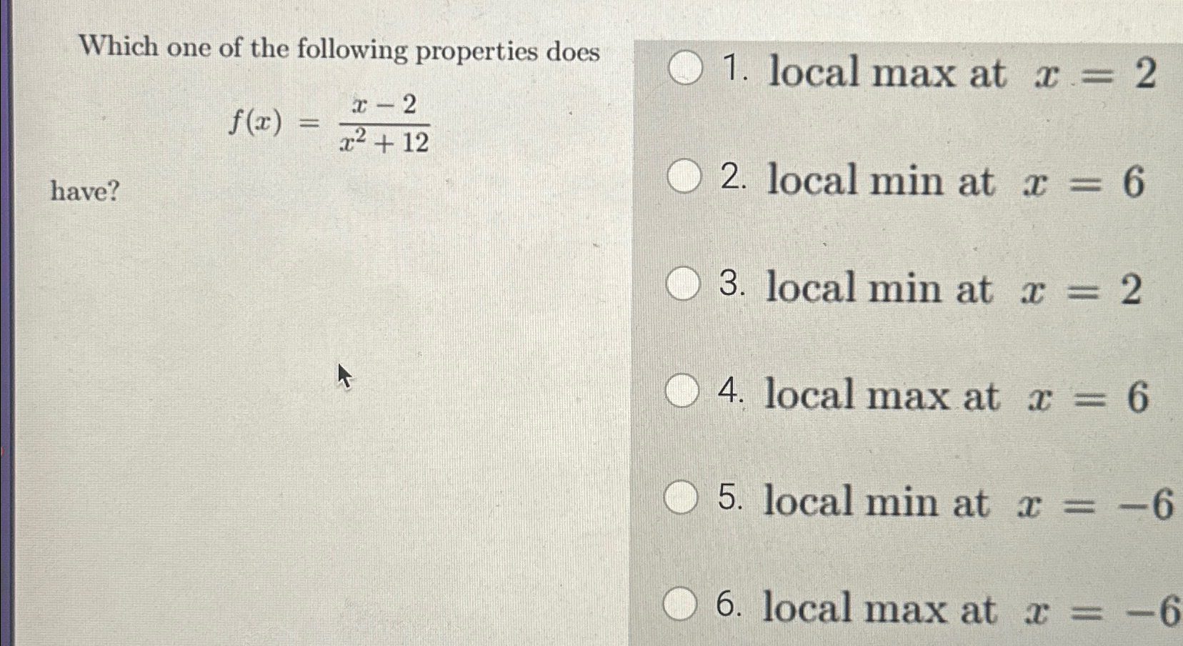 Solved Which one of the following properties | Chegg.com