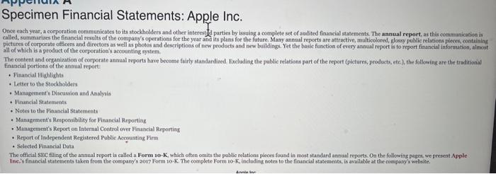 Solved The stockholders' equity section of Apple Inc.'s | Chegg.com