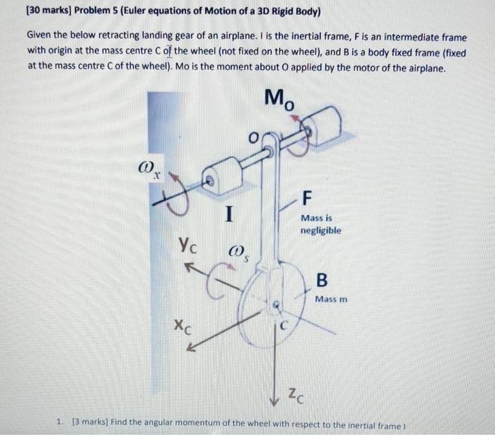 Solved (30 marks) Problem 5 (Euler equations of Motion of a | Chegg.com