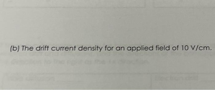 (b) The drift current density for an applied field of | Chegg.com