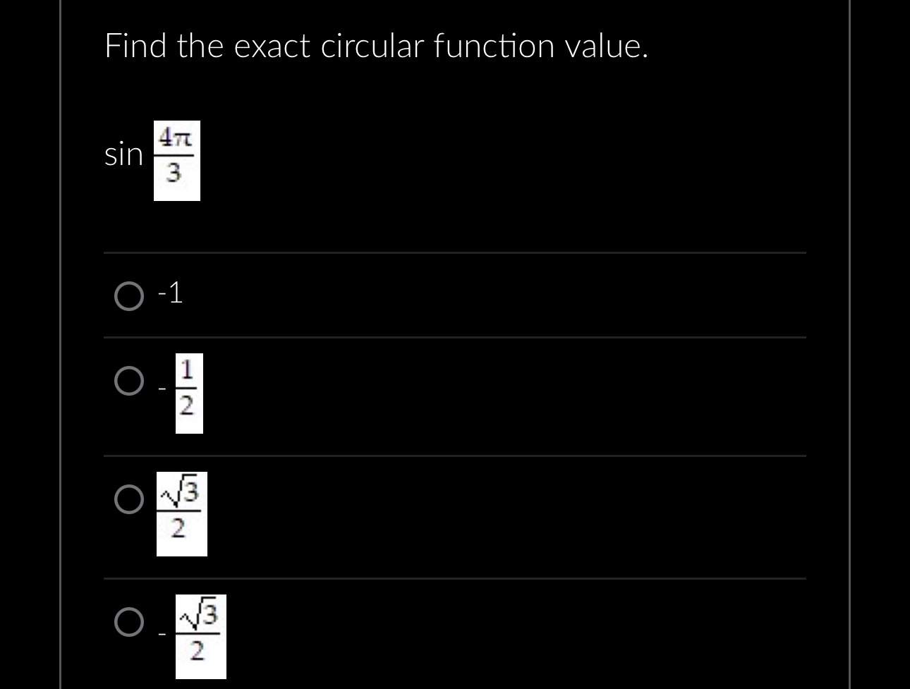 Solved Find The Exact Circular Function 