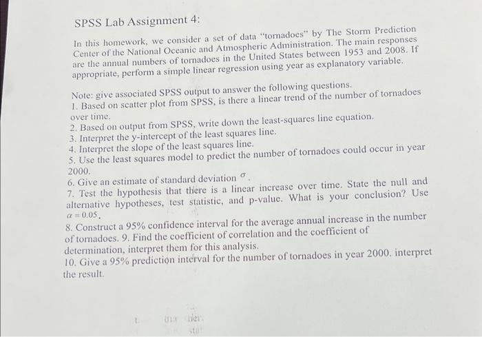 SPSS Lab Assignment 4: In this homework, we consider | Chegg.com